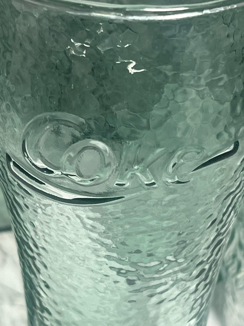 VINTAGE Coca Cola/coke Classic PEBBLED 14oz Green Glasses - Etsy