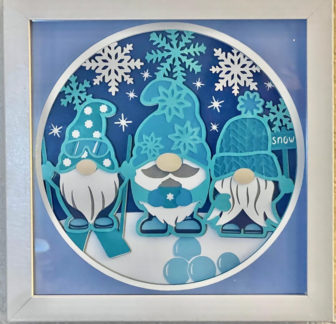 WINTER GNOMES Beautiful Paper Art FREE Ship - Etsy