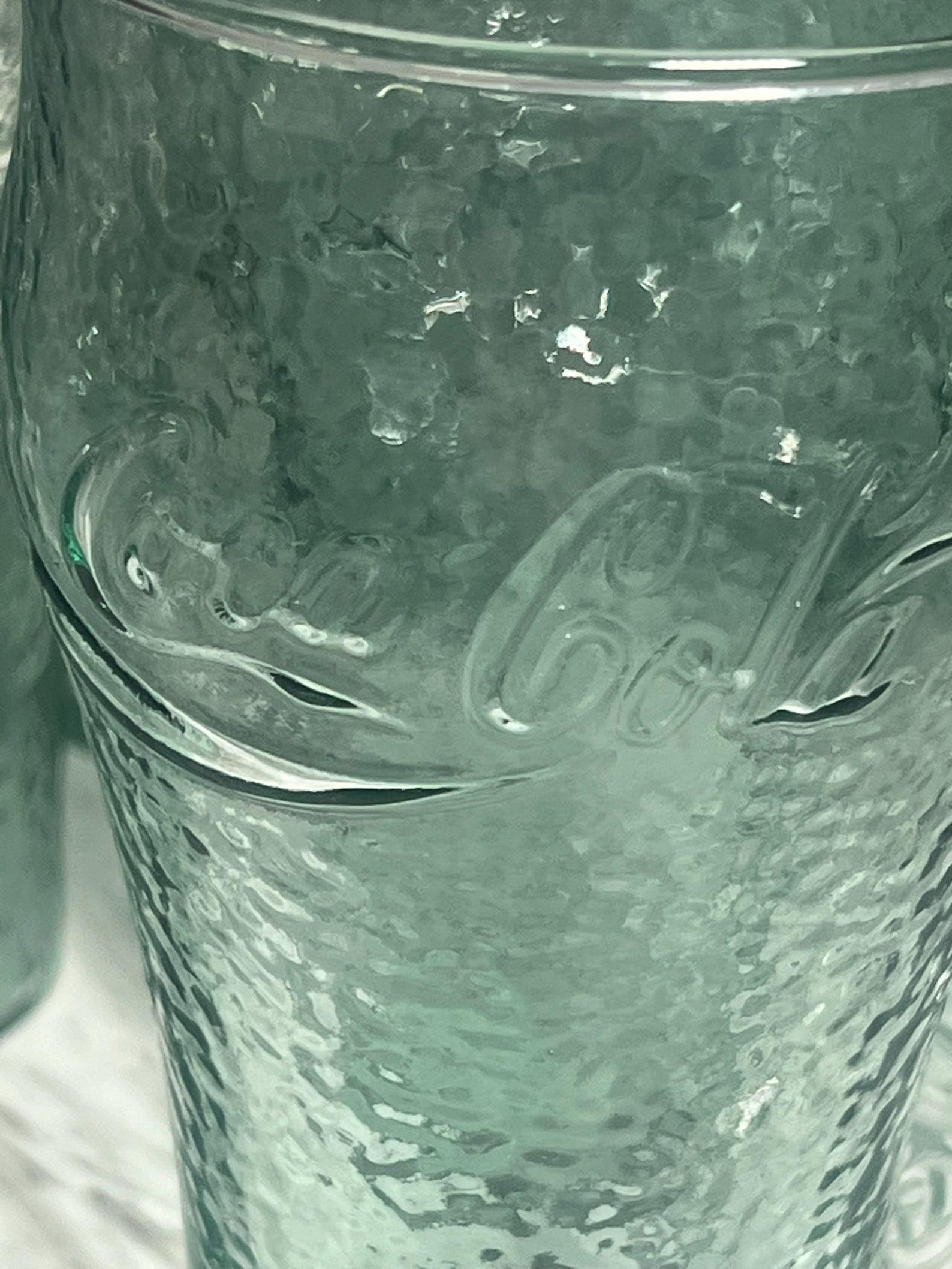 VINTAGE Coca Cola/coke Classic PEBBLED 14oz Green Glasses - Etsy
