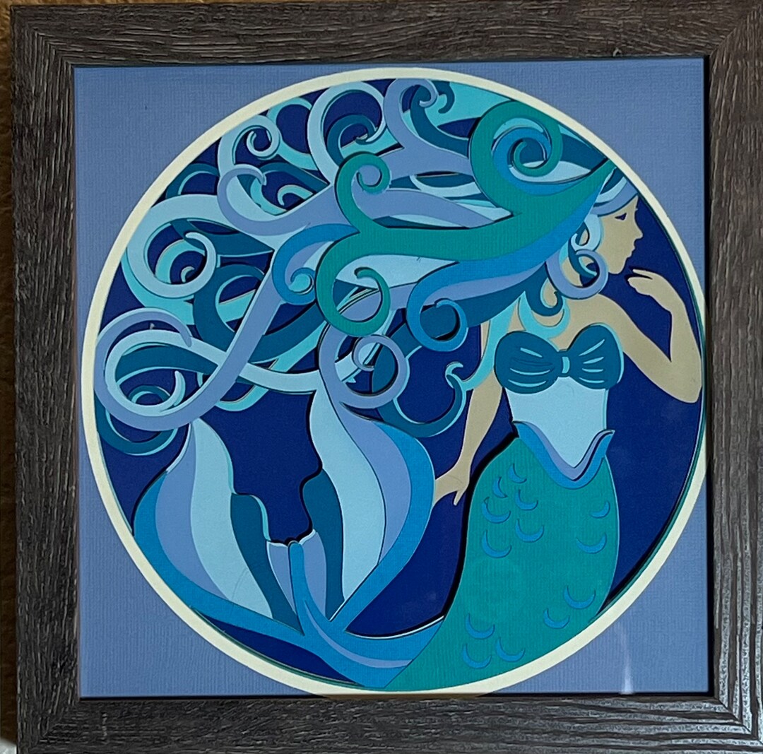 Handmade 3D Mermaid Shadowbox Art (8x8x2) - Etsy