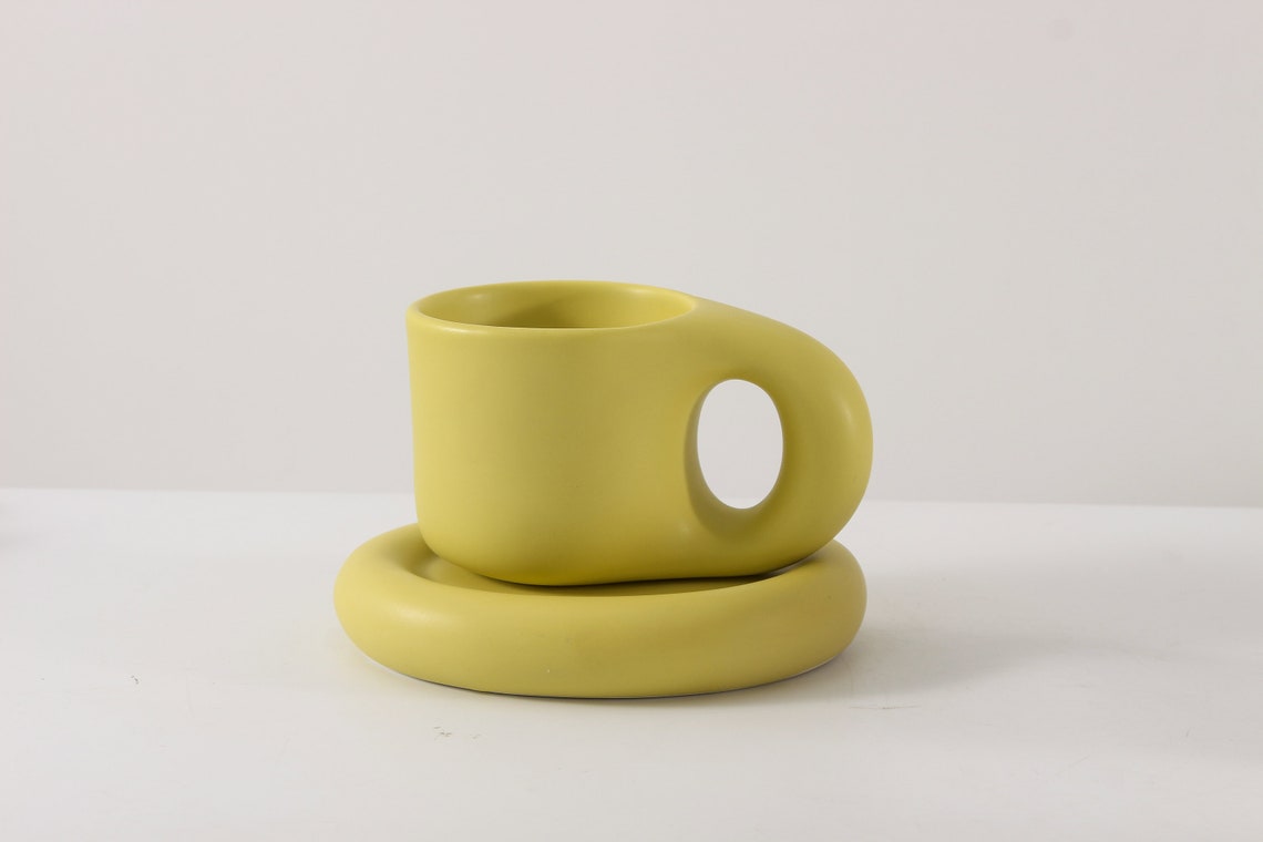 Modern Chubby Mug Cup in Nordic Style - Etsy