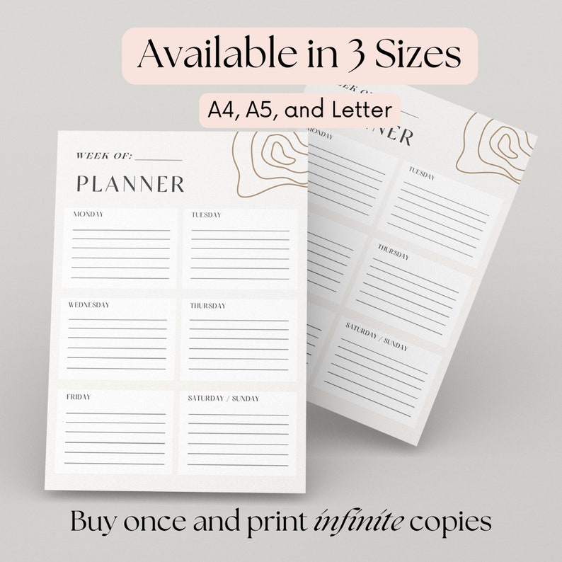 Simple Weekly Planner Printable, 2023 Weekly Agenda Printable ...