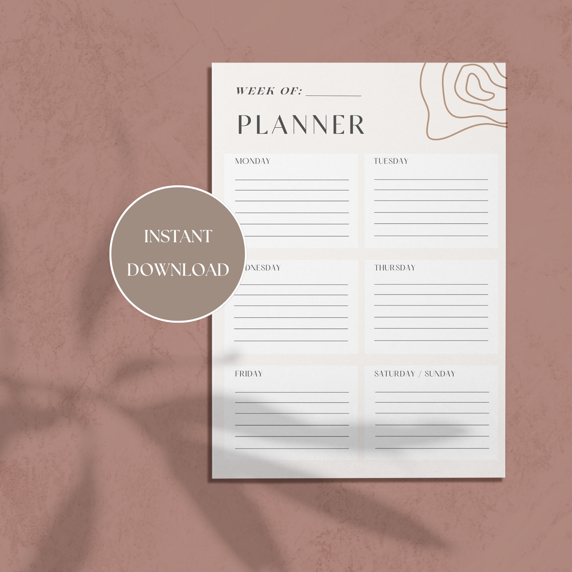 Simple Weekly Planner Printable, 2023 Weekly Agenda Printable ...