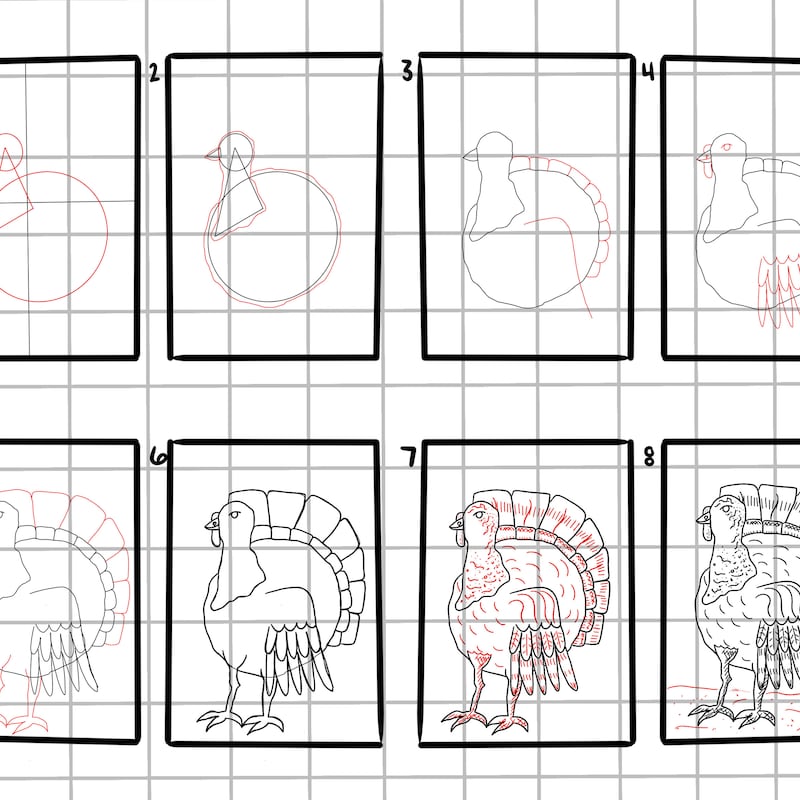 Thanksgiving How to Draw - Etsy UK