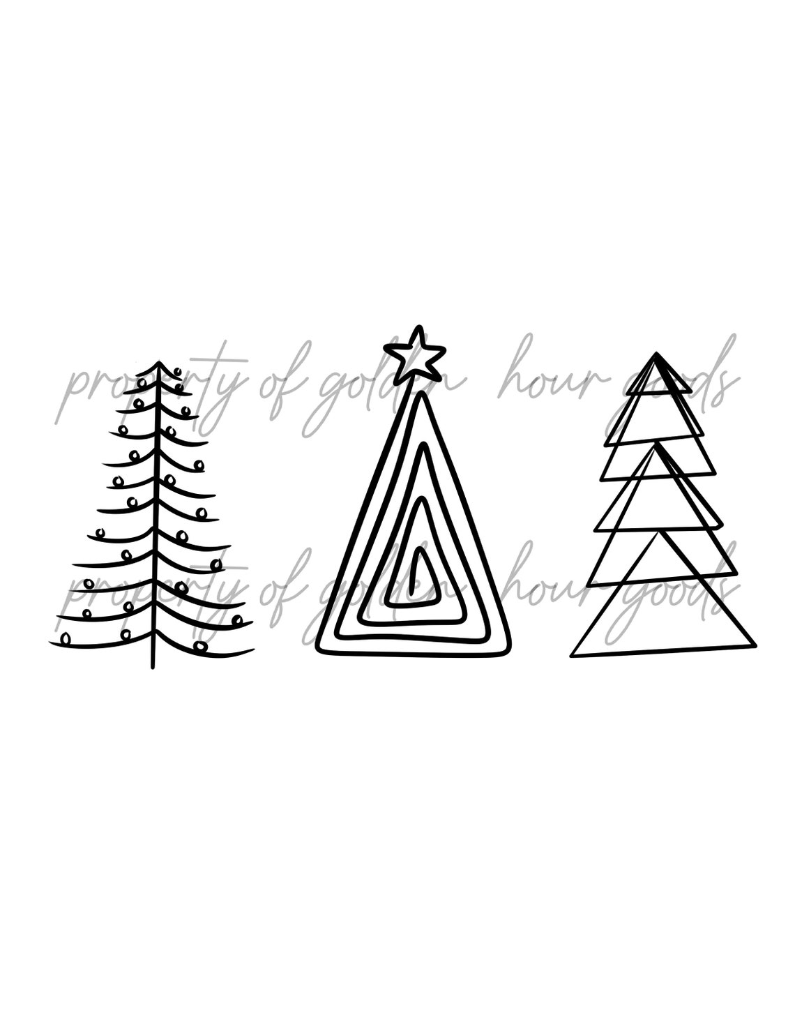 Simple Christmas Trees SVG - Etsy