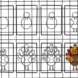 Turkey How to Draw Guide - Etsy