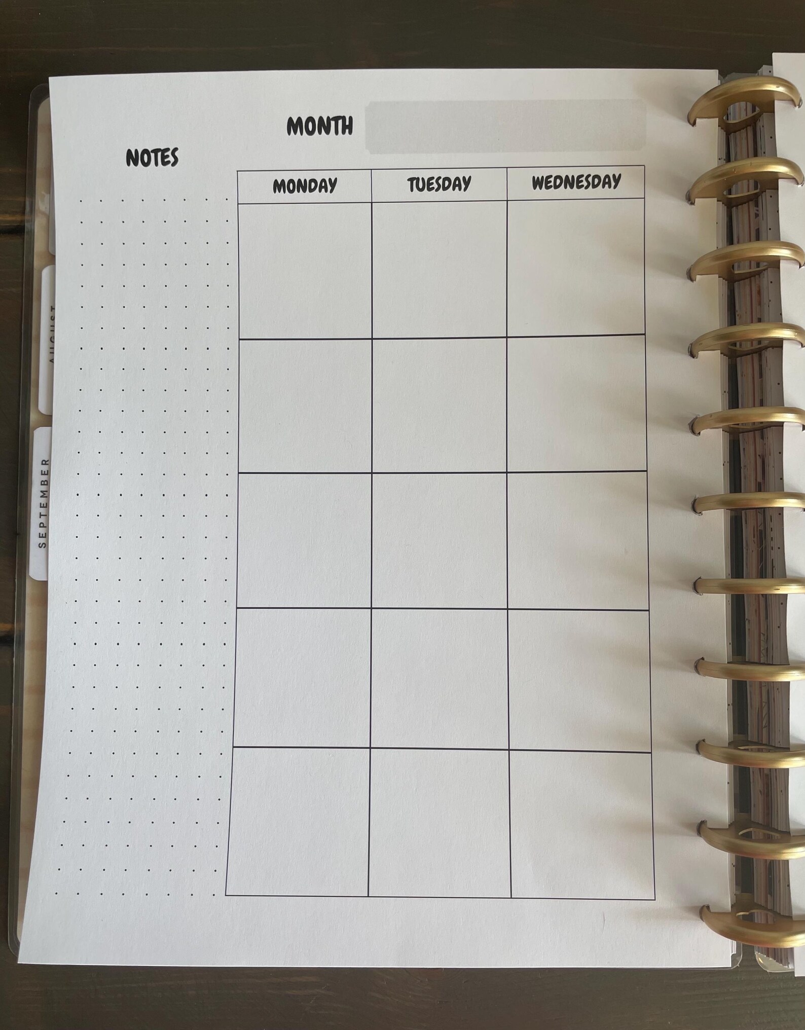 Printable HP Big Monthly Calendar Blank Planner Sheet - Etsy