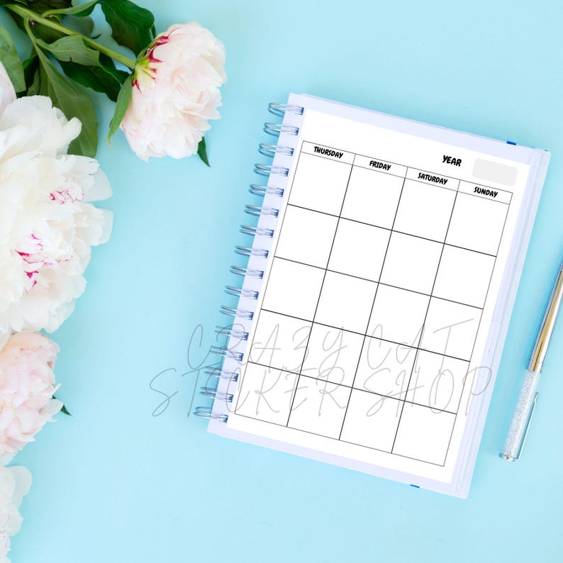 Printable HP Big Monthly Calendar Blank Planner Sheet - Etsy