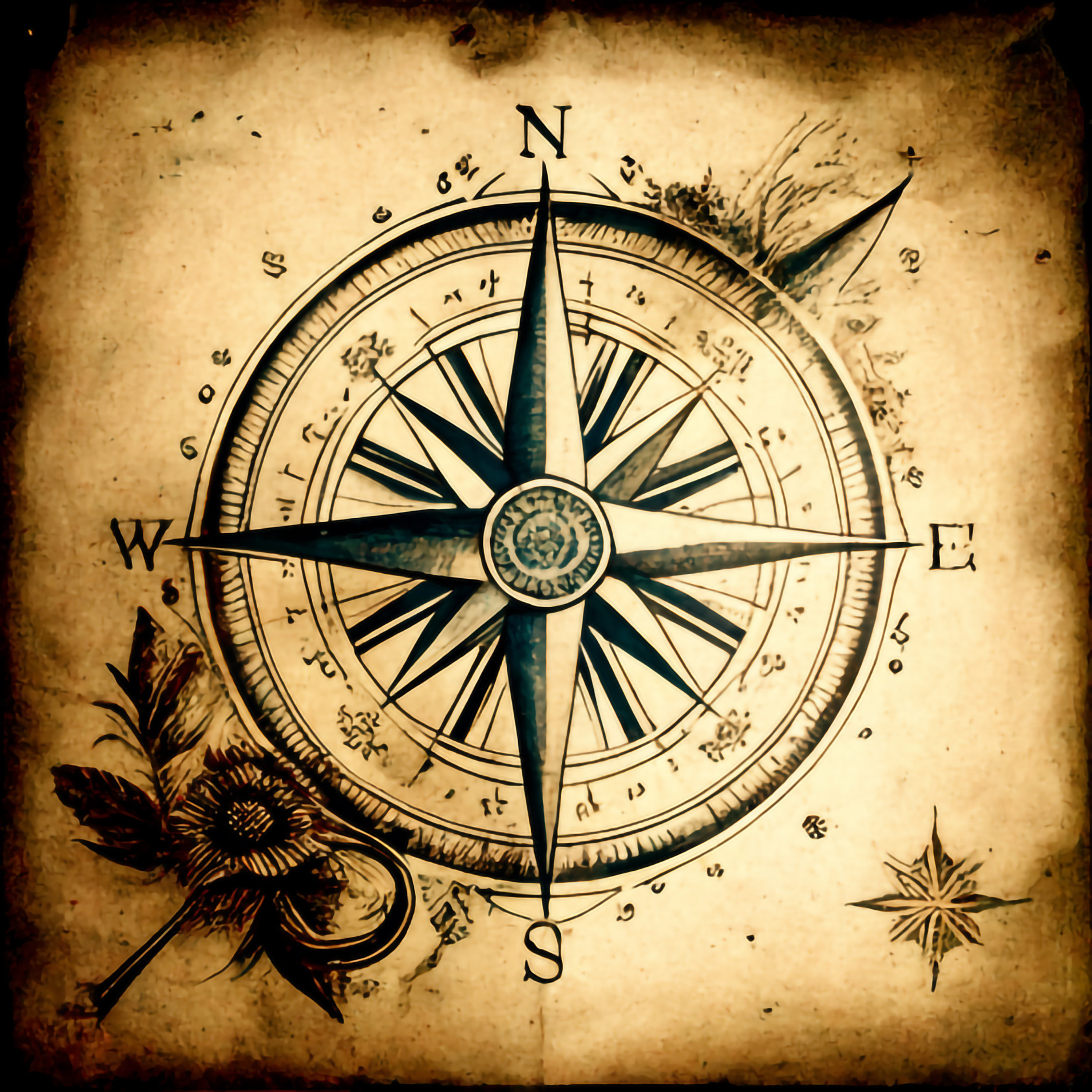 Old Map Compass Designs