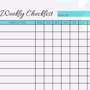 Printable Weekly Checklist, Printable Checklist, Printable To-do List ...