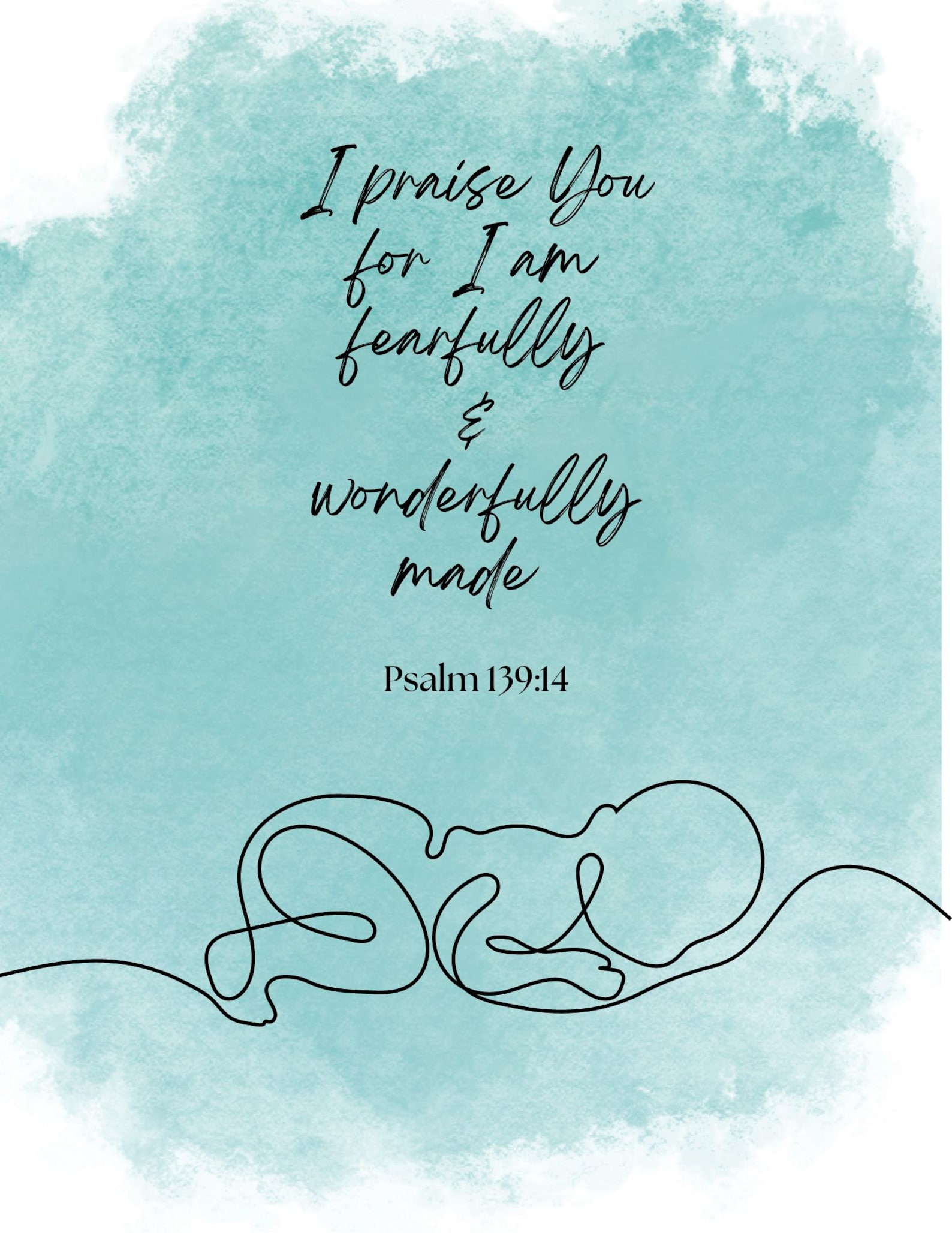 Psalm 139 Blue Digital Printable - Etsy