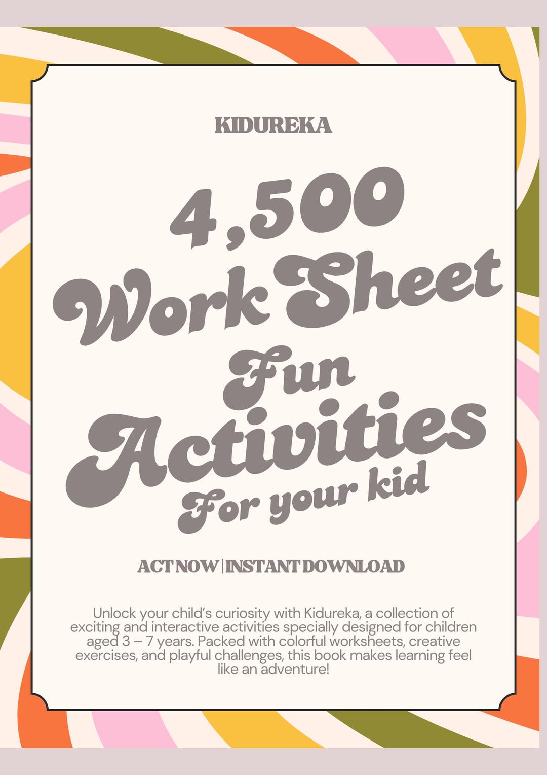Preschool Learning Bundle: 4500+ Kids Worksheets, Ages 3-7 (PDF ...