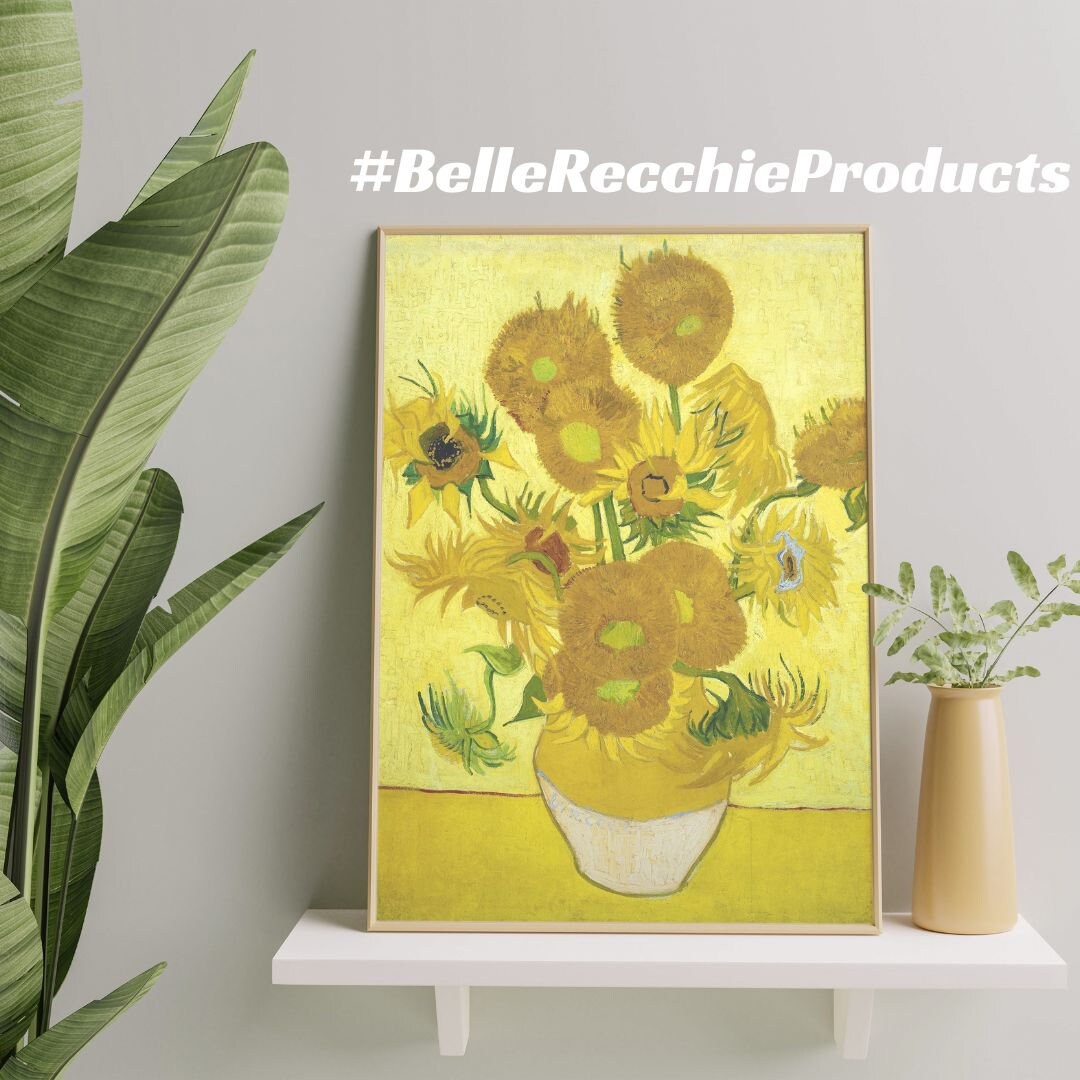 Sunflowers Art by Van Gogh Contemporary Sunflower Prints Rustic ...