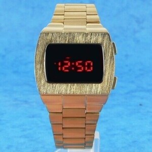 Time-shop-uk Retro LED Watch - Gold - Homage to the 1970s Vintage ...