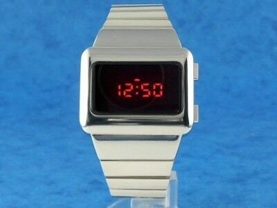 Time-shop-uk Retro LED Watch - Silver - Homage to the 1970s Vintage ...