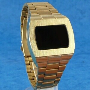 Time-shop-uk Retro LED Watch Gold Homage to the 1970s - Etsy