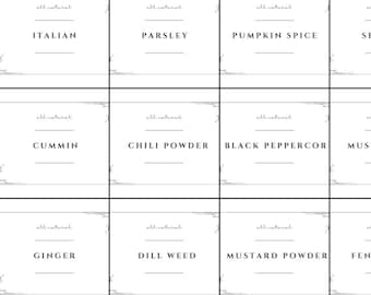 Printable Spice Jar Labels Modern Minimalist Spice Jar Label - Etsy