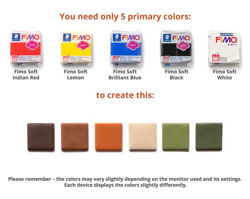 Polymer Clay Color Recipes Boho Palette Color Recipe Fimo - Etsy