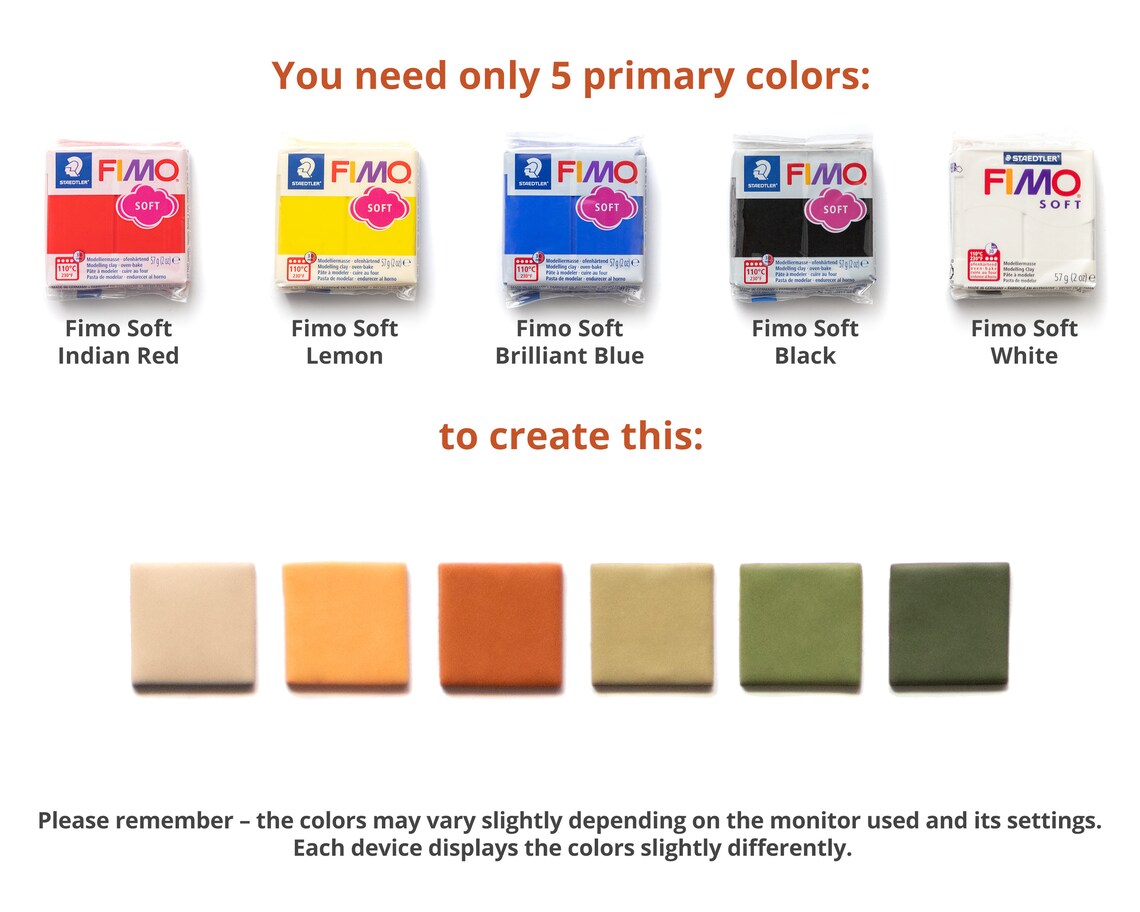 Polymer Clay Color Recipes Autumn Palette Color Recipe Fimo - Etsy