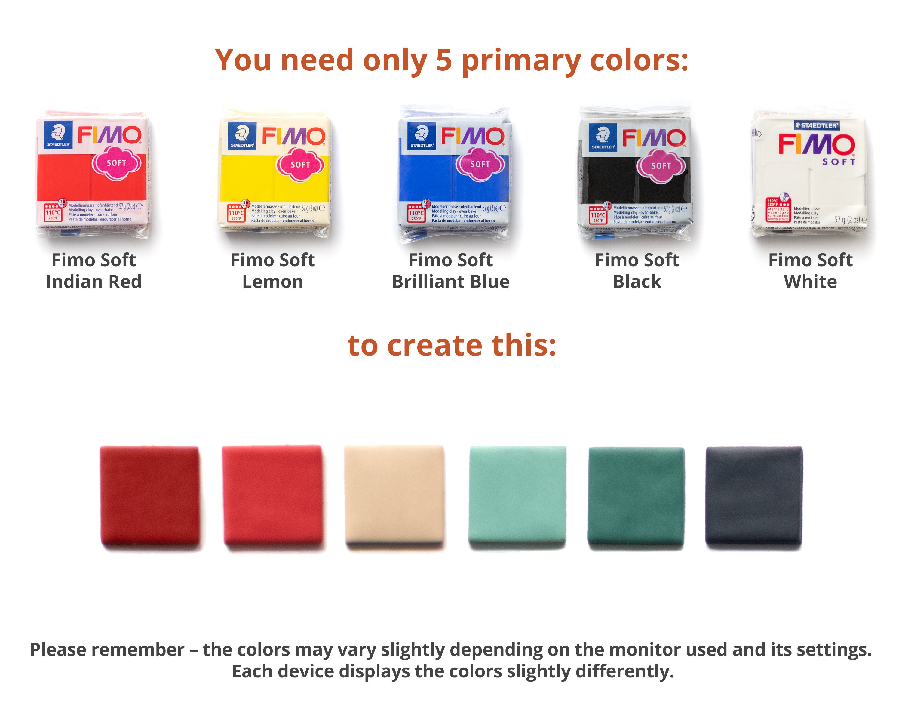 Polymer Clay Color Recipes, Winter Palette Color Recipe, Fimo Soft ...