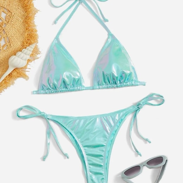 Blue Thong Bikini - Etsy