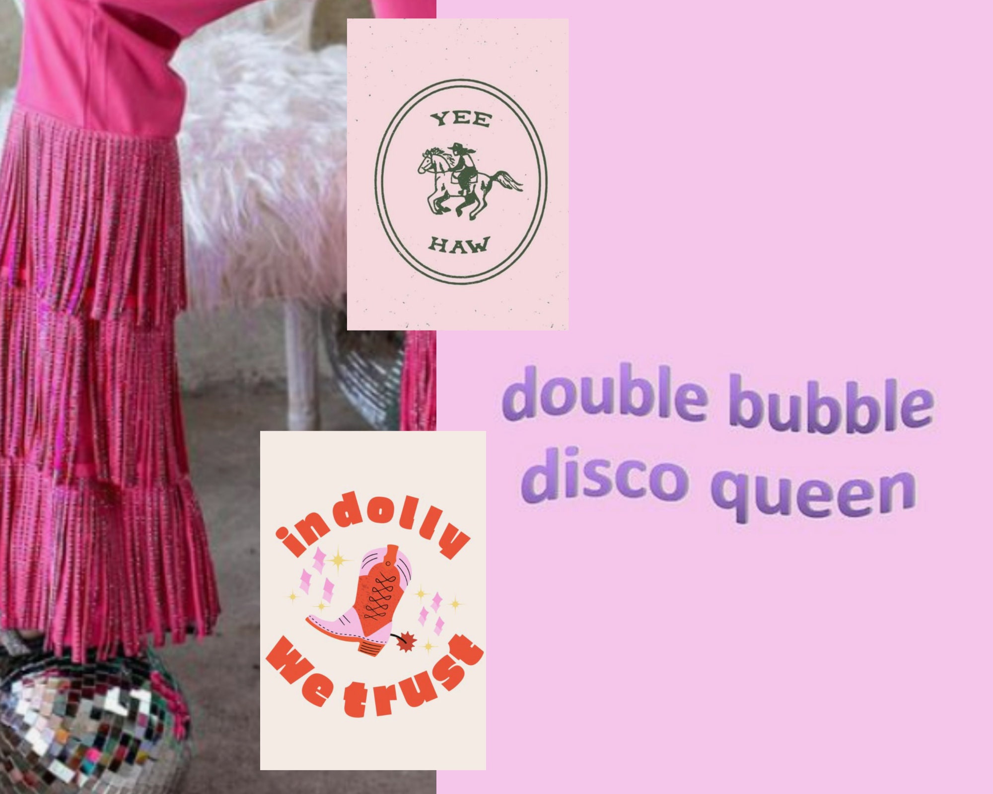 Disco Cowgirl Aesthetic Wall Collage Kit Digital, Girl Room Decor, Dorm ...