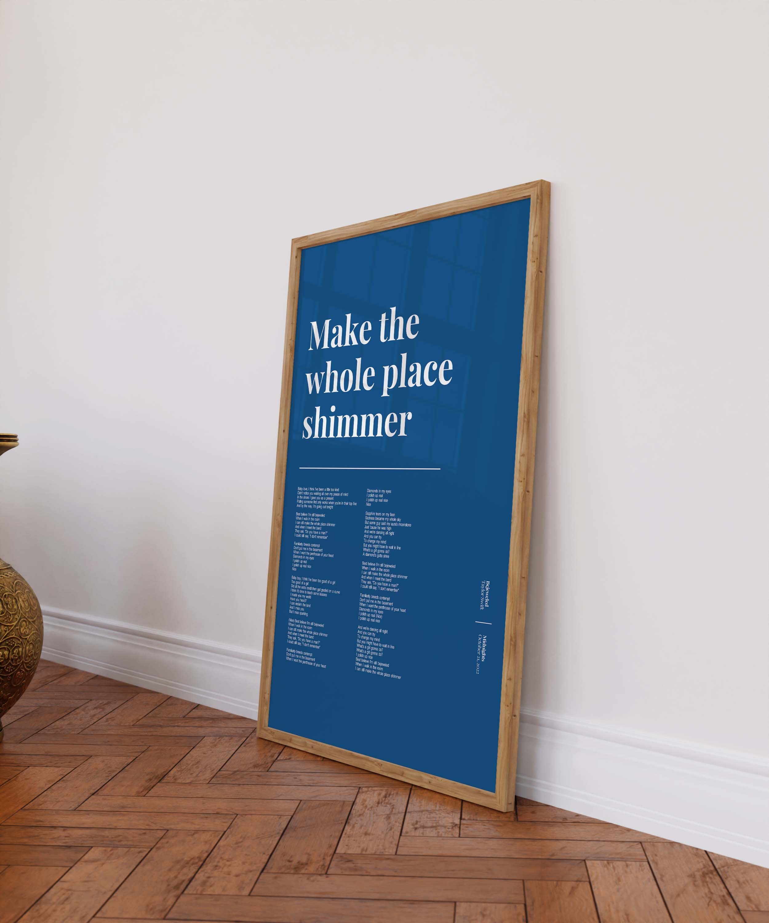 Taylor Swift / Bejeweled / Midnights / Vintage Lyric Poster / Minimal ...