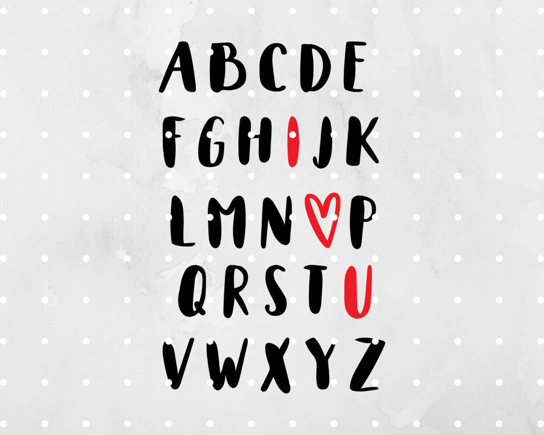 ABC I Love You SVG, PNG, Instant Download, Cricut and Silhouette ...