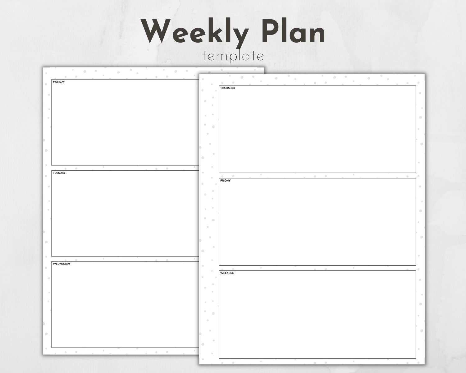Simple Weekly Planner Printable Planner Planner Inserts - Etsy