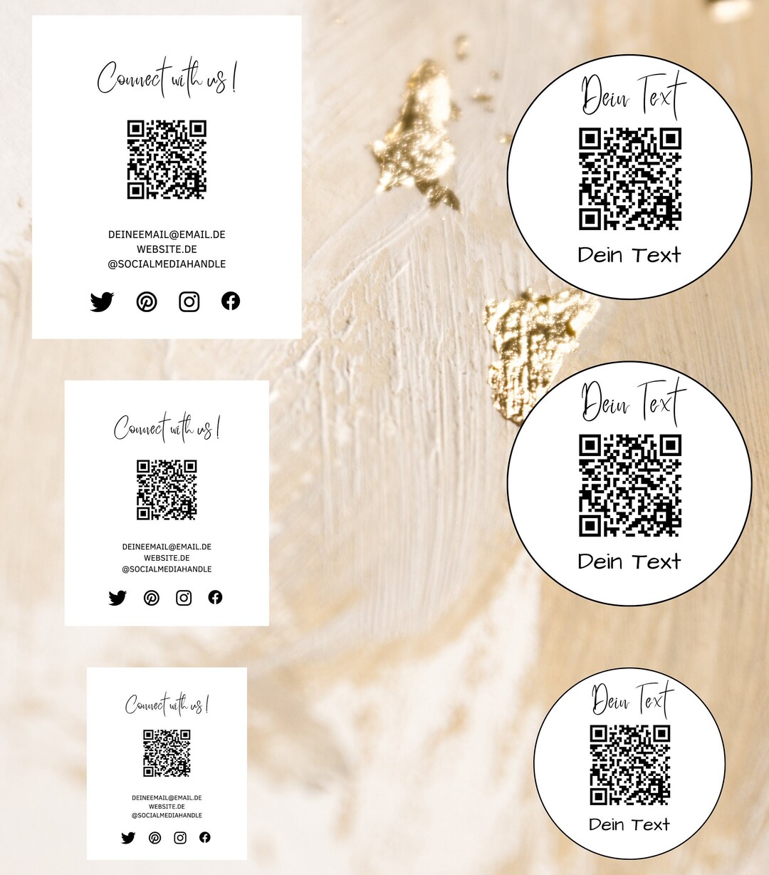 Personalisierter QR-Code, Business Aufkleber mit Wunschtext und QR Code ...