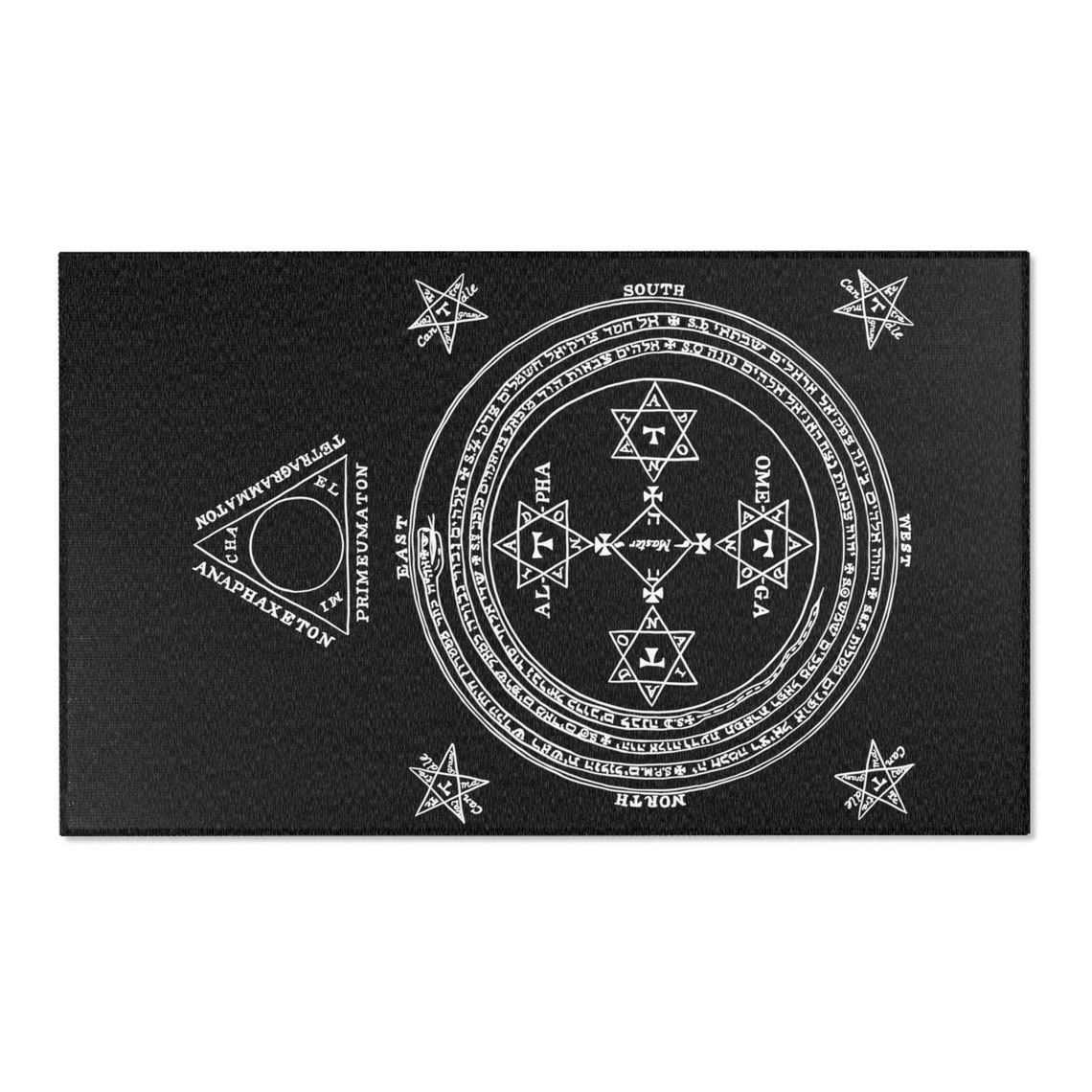 Magical Sigil Circle of King Solomon Rug, Green Witch Goetia Hermetic ...