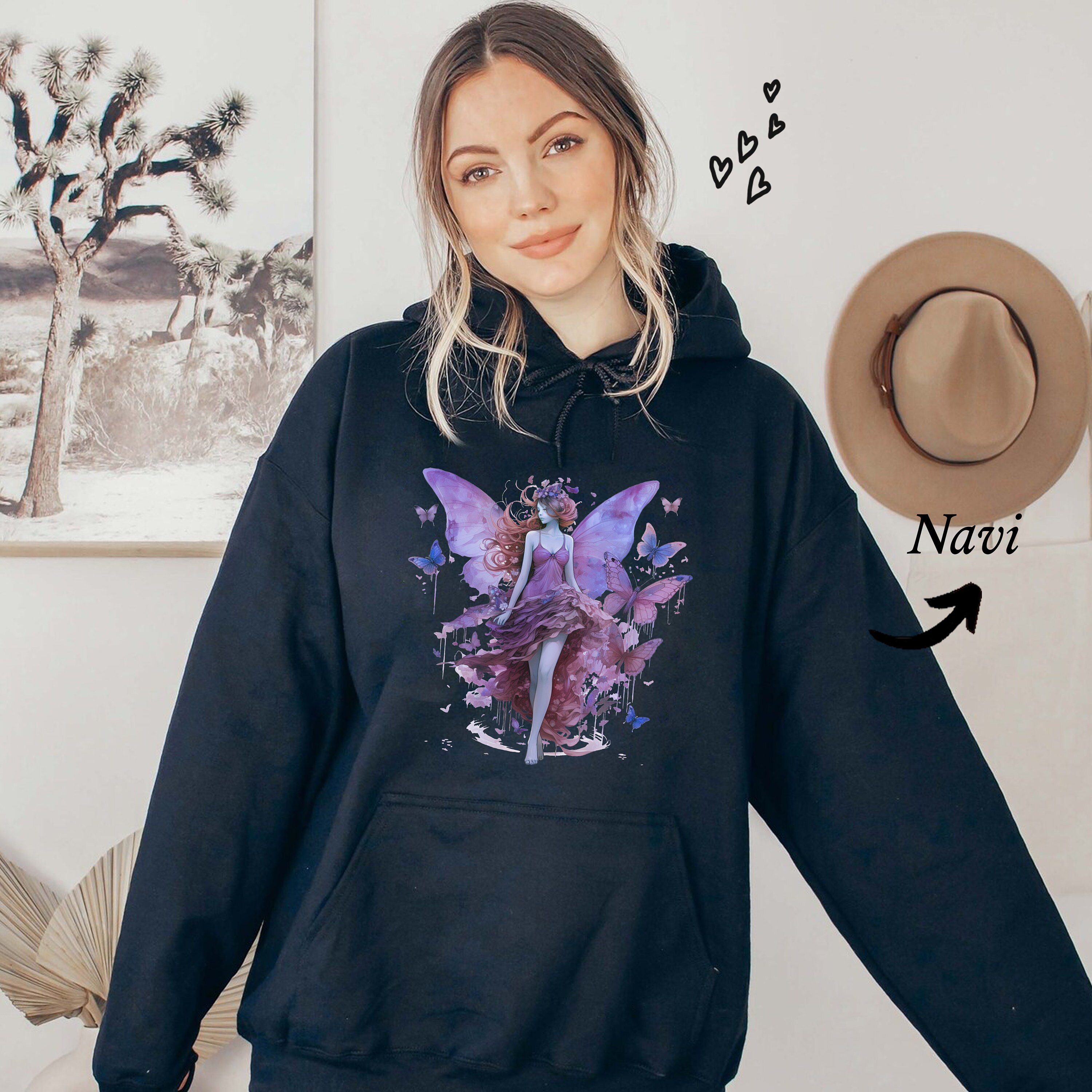 Dreamy Fairy Hoodie, Fairycore Aesthetic Top, Butterflies Sweatshirt ...