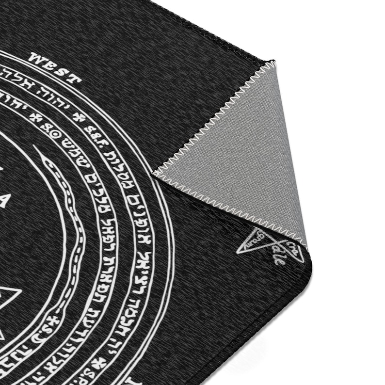 Magical Sigil Circle of King Solomon Rug, Green Witch Goetia Hermetic ...