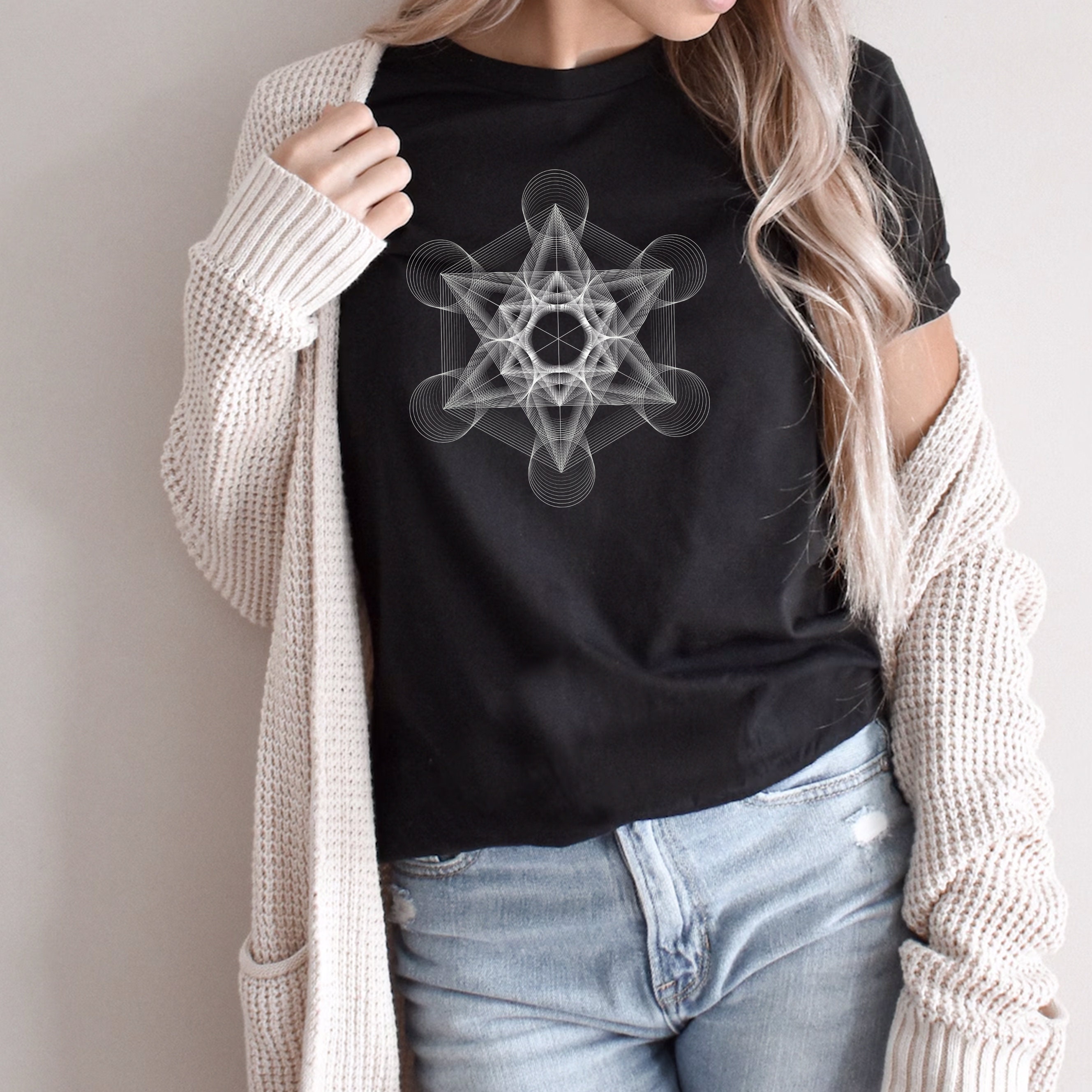 Metatron's Cube Tshirt, Psychedelic Shirt, Sacred Geometry Art ...