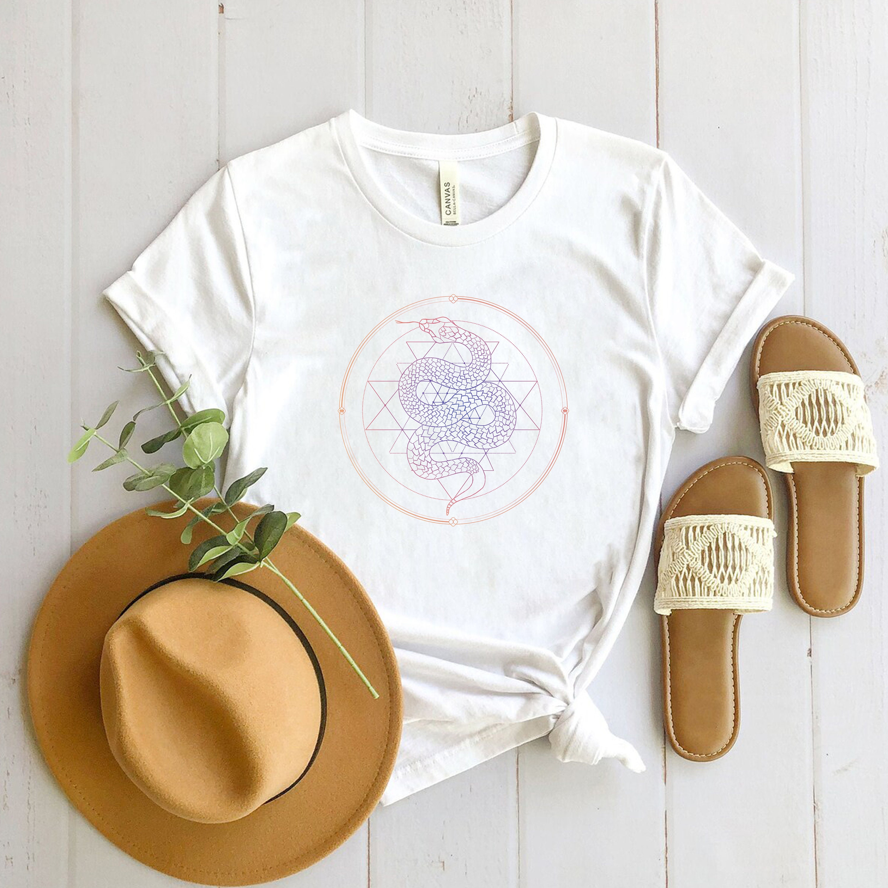 Sri Yantra Shirt, Sacred Geometry T-shirt, Serpent Tshirt, Kundalini ...