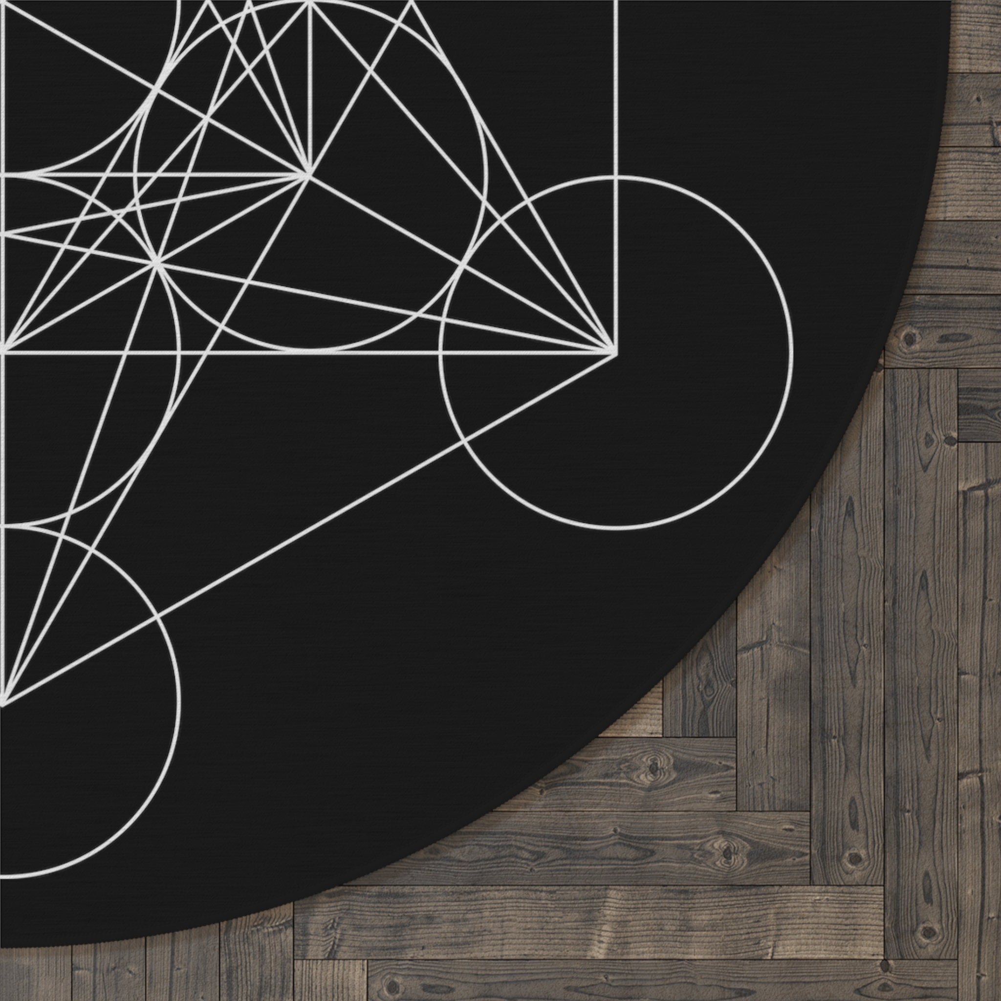 Sacred Geometry Archangel Metatron Cube Round Carpet, Occult Art, Magic ...