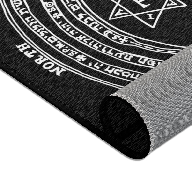 Magical Sigil Circle of King Solomon Rug, Green Witch Goetia Hermetic ...