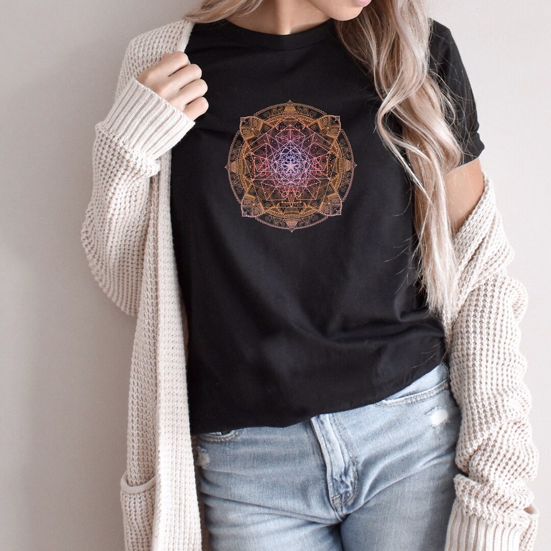 Sacred Geometry Tee, Mandala Mystical Shirt, Meditation Shirt, Yoga ...