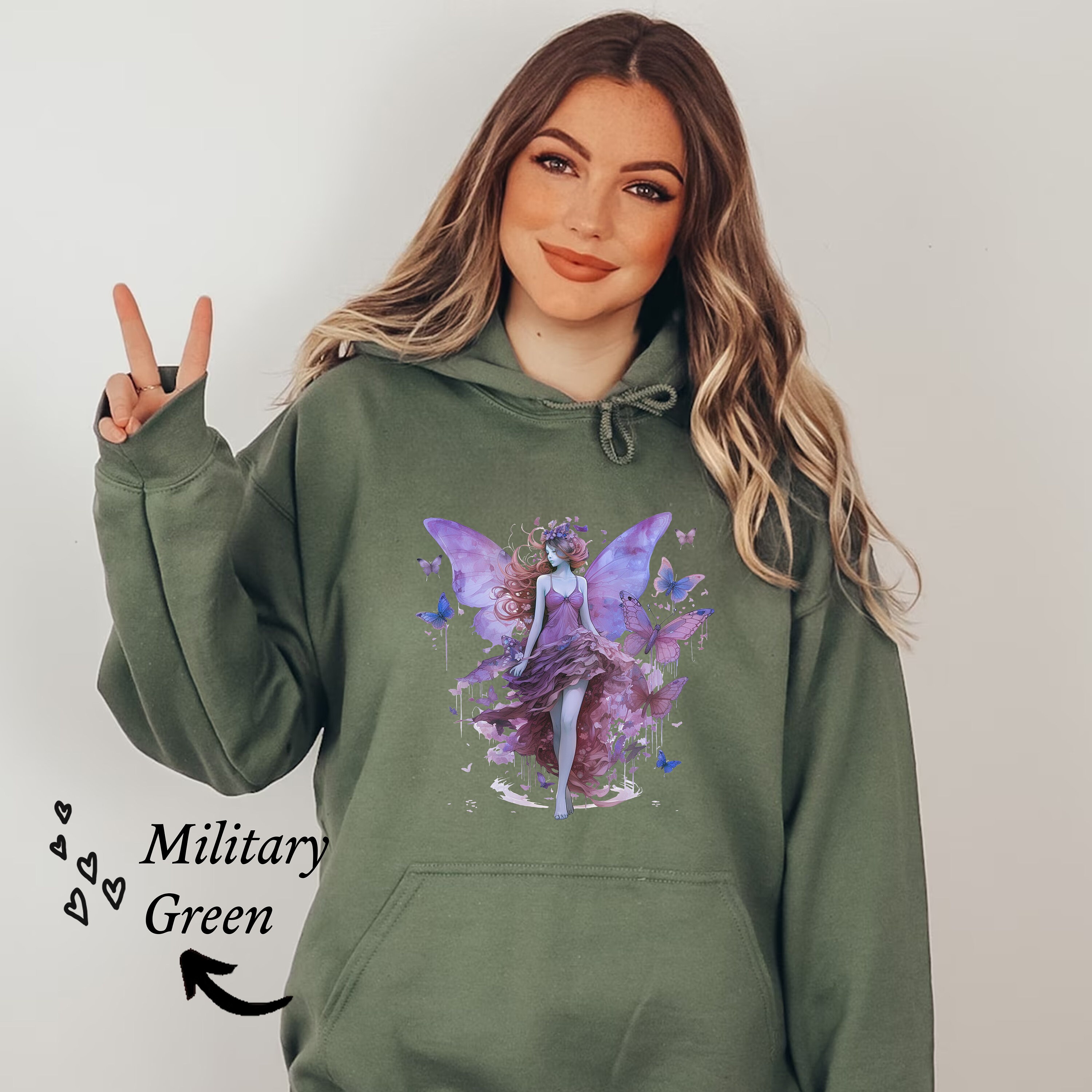 Dreamy Fairy Hoodie, Fairycore Aesthetic Top, Butterflies Sweatshirt ...