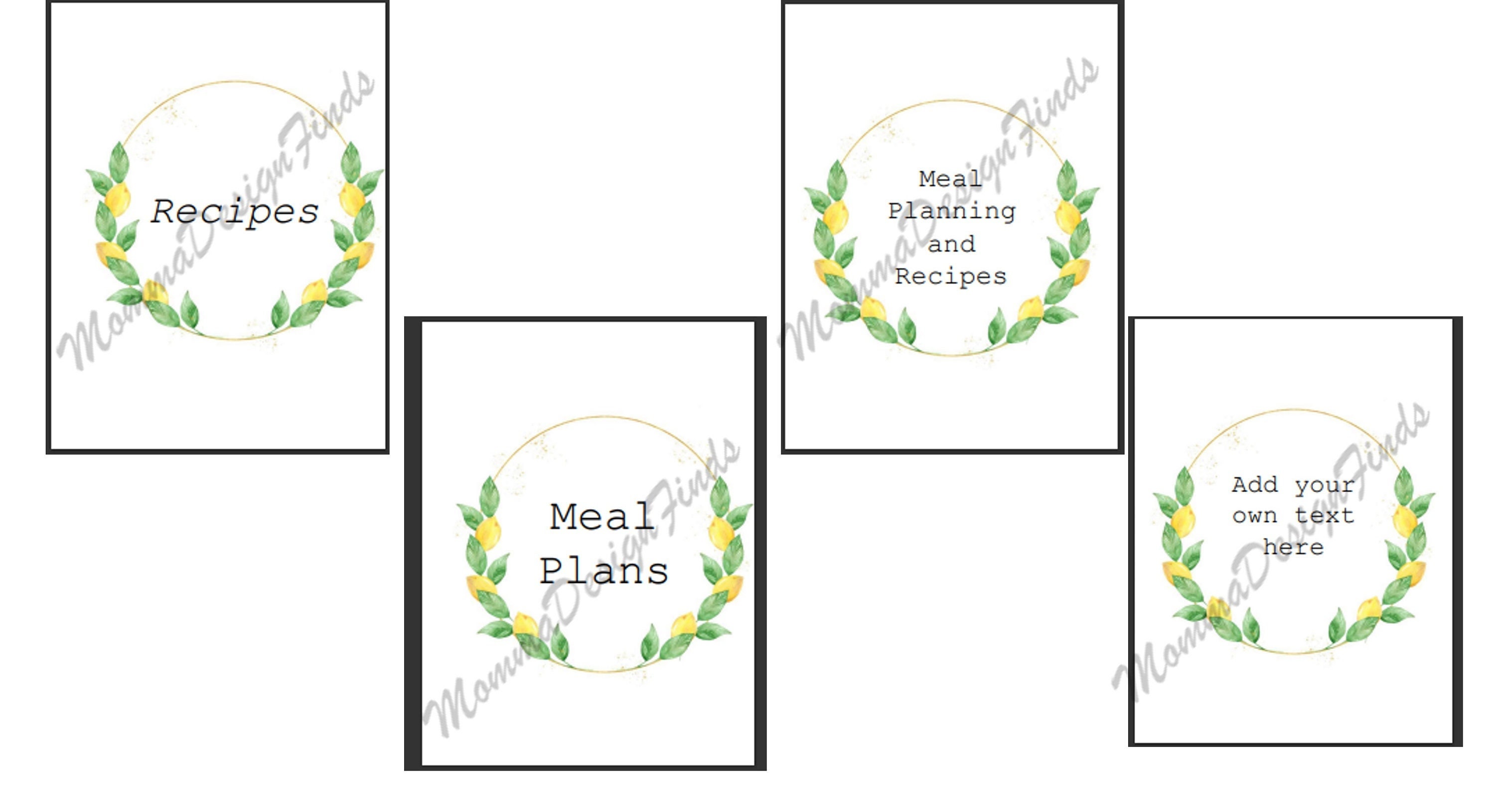Printable Lemon Meal Planner PDF - Etsy