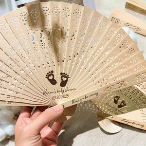 Personalized Baby Shower Fans With Free Gift Bag Baby Shower Favors ...