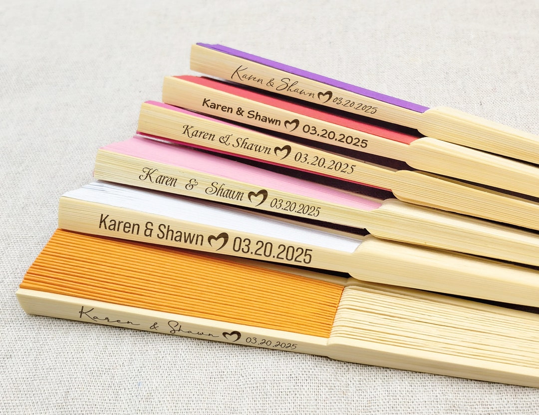 Personalized Wedding Fans Rustic Fans Wedding Favor Fan Custom Wedding ...