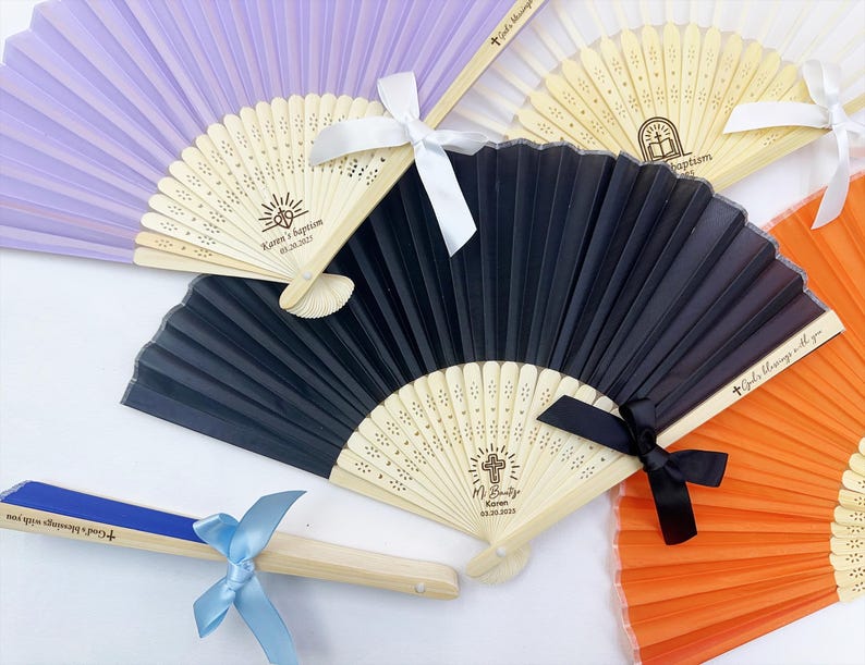 Custom Holy Communion Hand Fans/baptism Fabric Cloth Fans/bulk ...