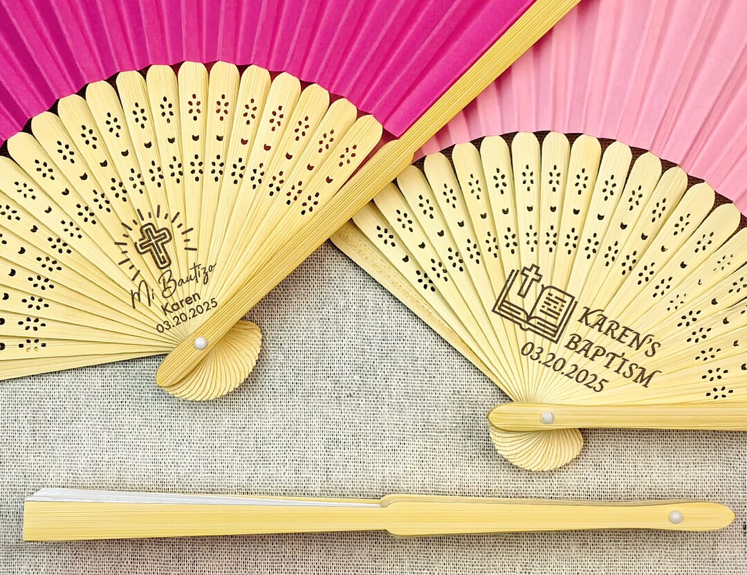 Personalized Wood Baptism Fans Favors for Guest in Bulk/christening ...