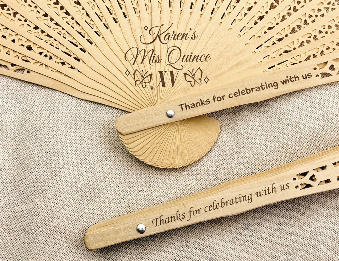 Personalized Quinceañera Fans XV Birthday Party Fans in Bulk Sweet 15 ...