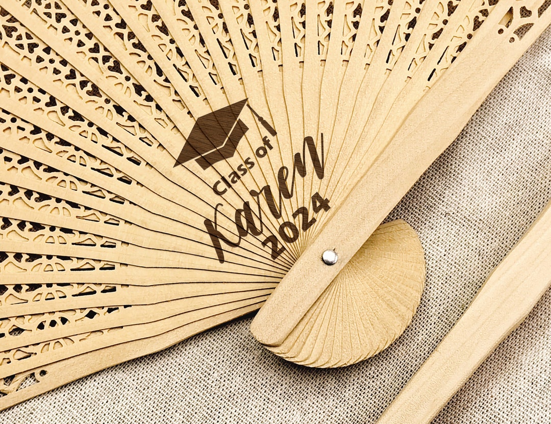 Personalized Graduation Fan Class of 2024 Bulk Graduation Gift Wooden ...