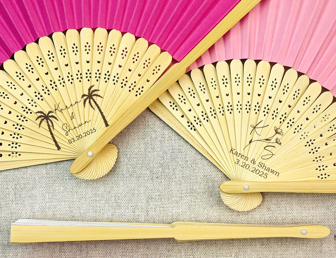 Personalized Wedding Ceremony Fan Rustic Wedding Favor Fan Personalized ...