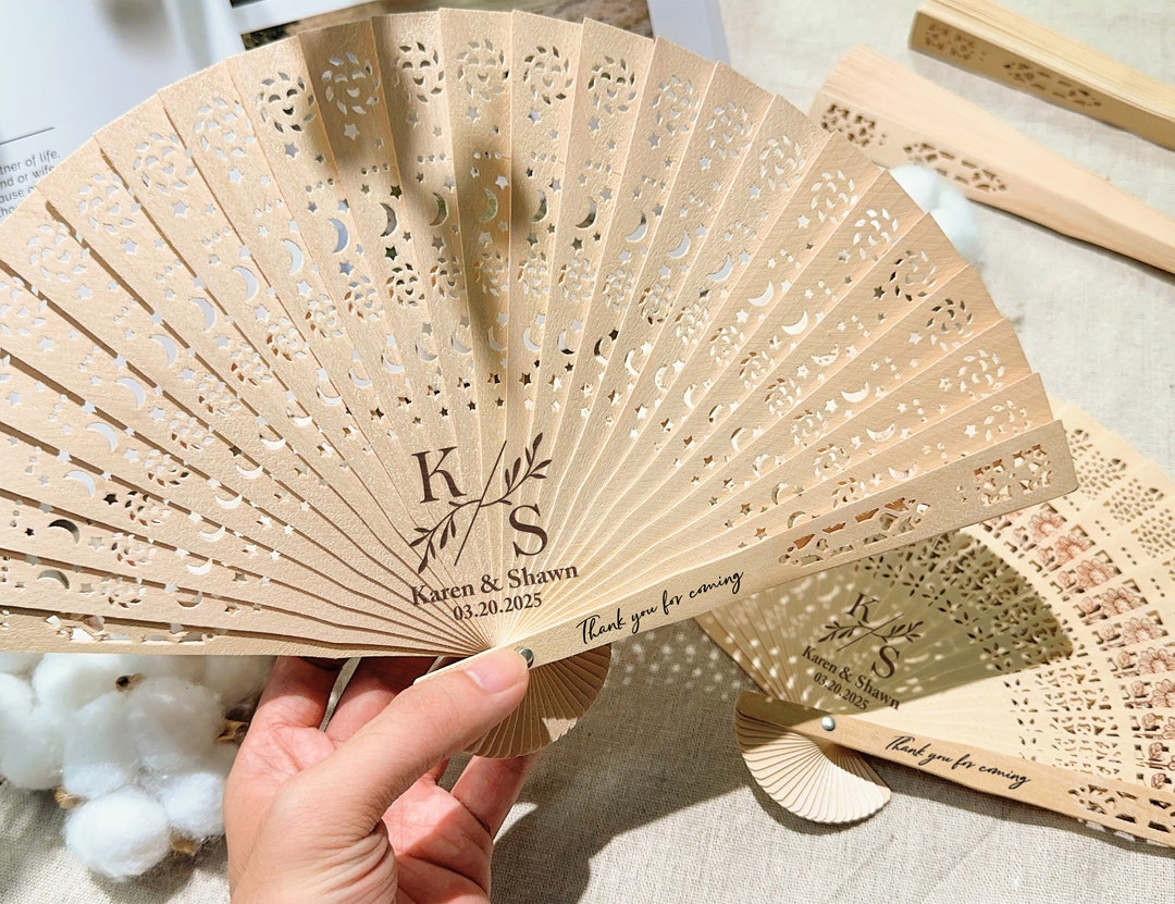 Personalized Wedding Fans Wedding Favor Moon Fans Hen Party Fan ...