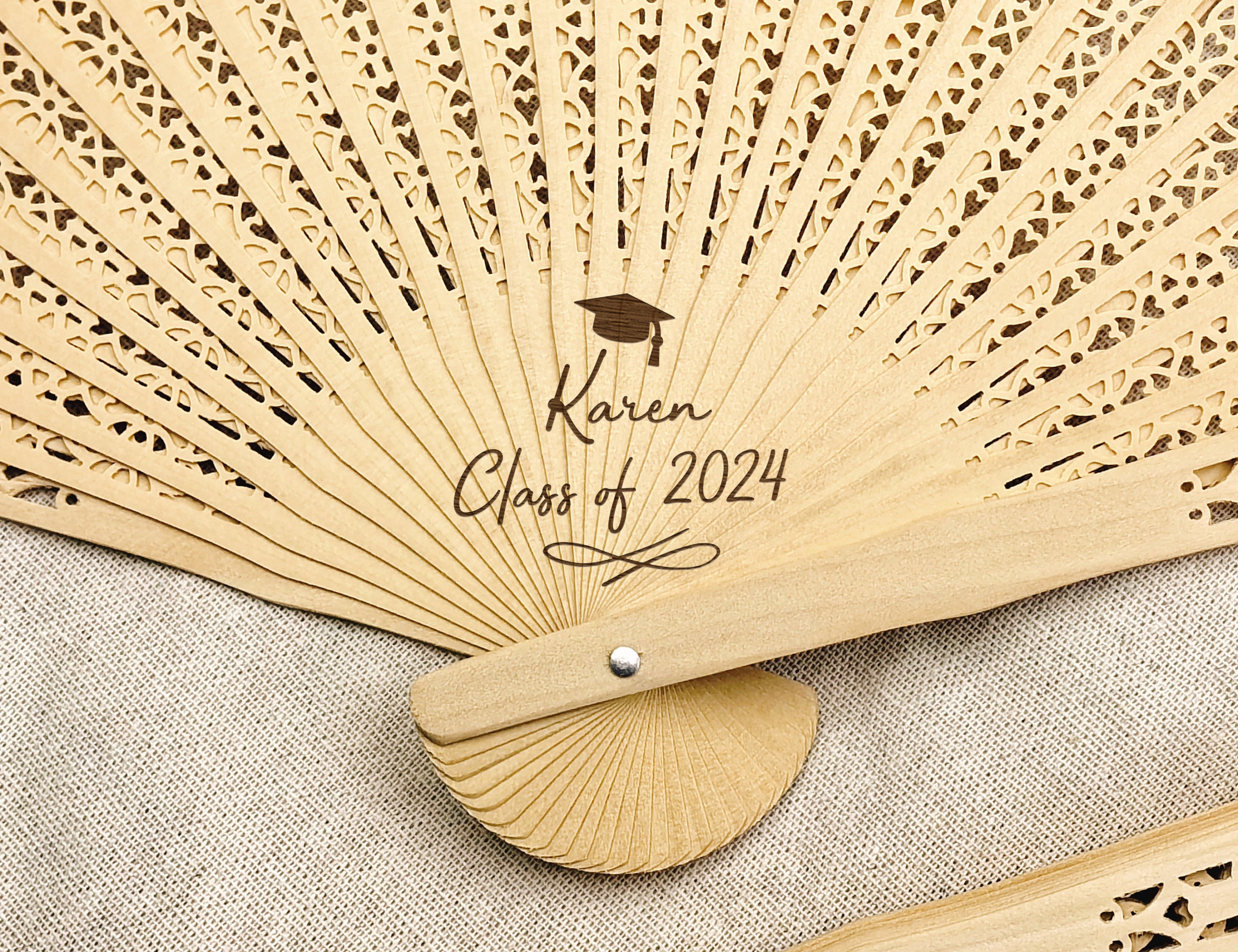 Personalized Graduation Fan Class of 2024 Bulk Graduation Gift Wooden ...