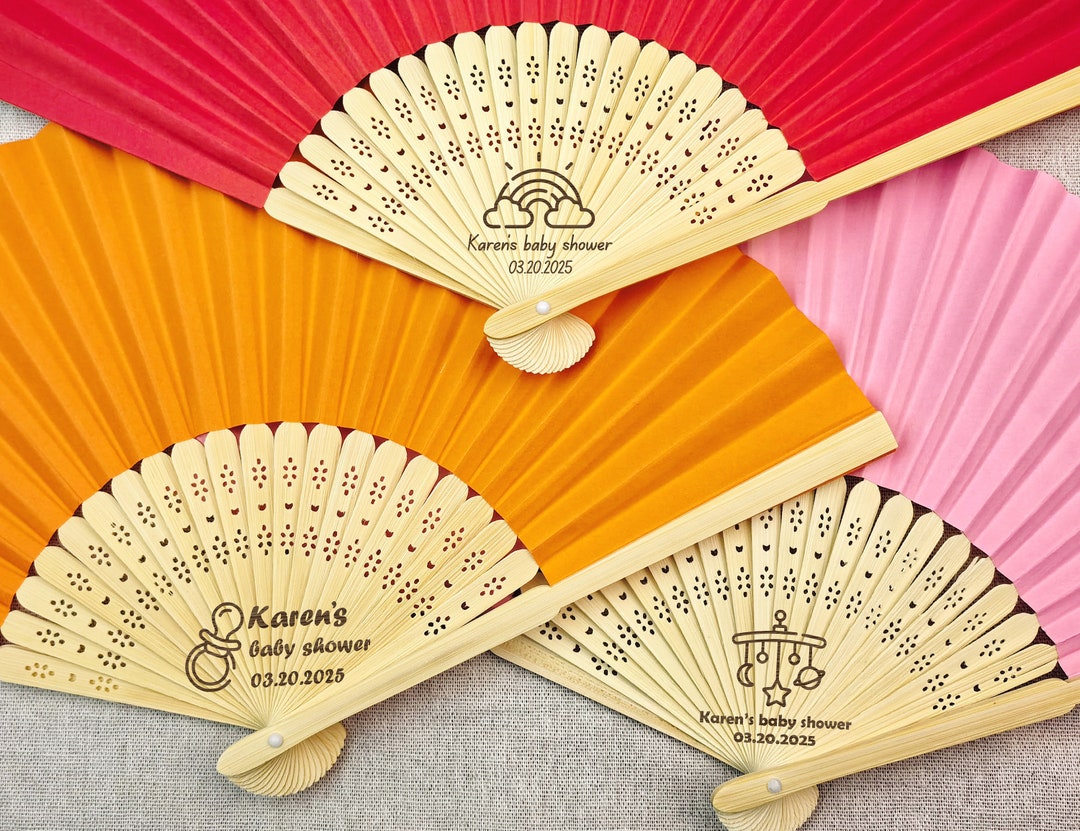 Personalized Fans Baby Shower Favor for Guest/custom Baby Fans/baby ...
